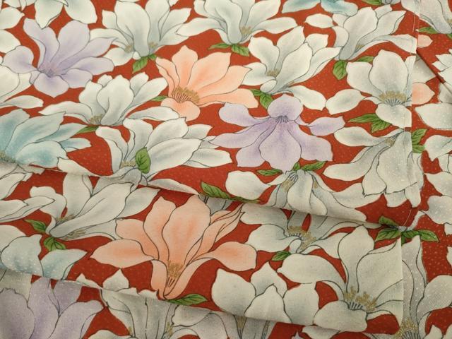 平和屋着物●上質な小紋　手描き　花尽くし　正絹　逸品　未使用　AAAZ4840ck