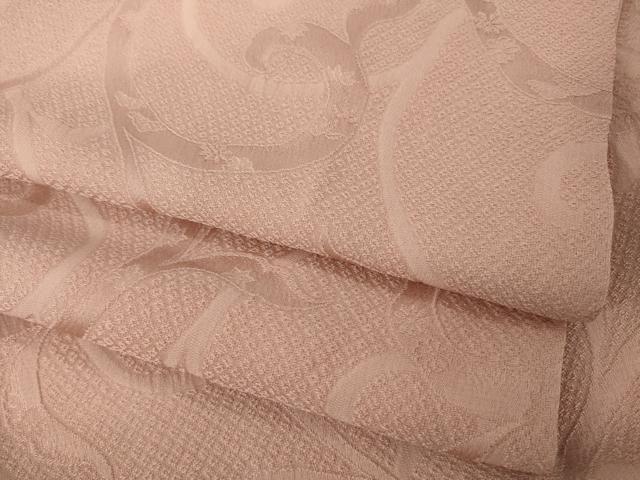 平和屋着物●上質な色無地　唐草地紋　宍色　正絹　逸品　AAAZ4843ck