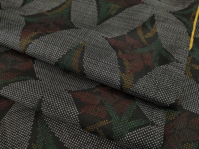 平和屋着物●本場大島紬　一元絣　七宝文　正絹　逸品　AAAZ4845ck