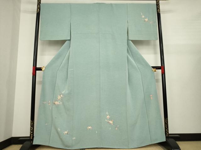 平和屋着物●京加賀友禅　百貫達雄　訪問着　枝花文　正絹　逸品　AAAZ4851ck