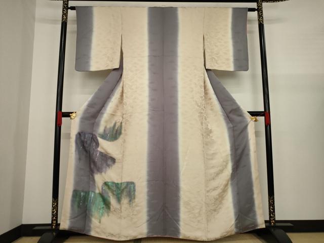 平和屋着物●訪問着　オーロラ　暈し染め　銀彩　正絹　逸品　AAAZ4860ck