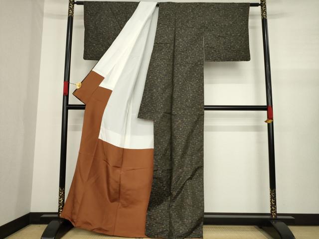 平和屋着物○本場大島紬 幾何学文様 正絹 逸品 AAAZ4874ck