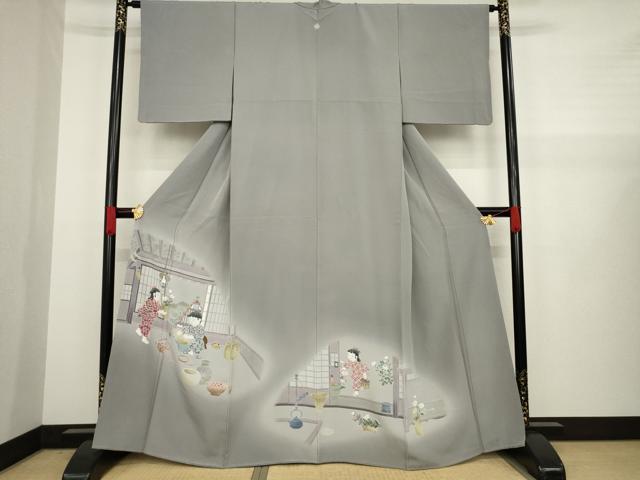 平和屋着物●豪華色留袖　友禅　童子　暈し染め　正絹　逸品　AAAZ4875ck