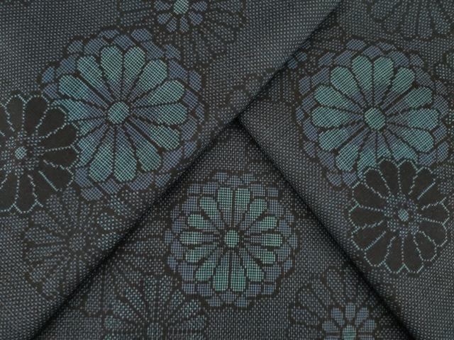 平和屋着物●本場大島紬　一元7マルキ　花尽くし　正絹　逸品　AAAZ4962ck