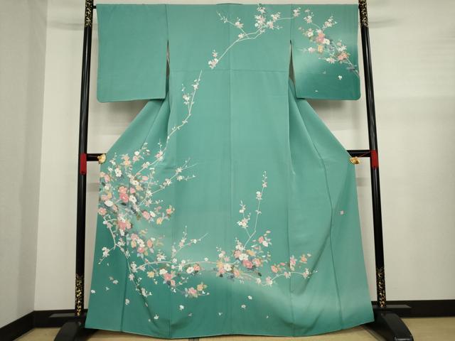 平和屋着物●訪問着　友禅　作家物　草花文　暈し染め　正絹　逸品　AAAZ4981ck