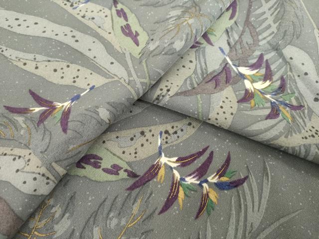 平和屋着物●上質な小紋　手描き　葉尽くし　金彩　正絹　逸品　AAAZ4987ck