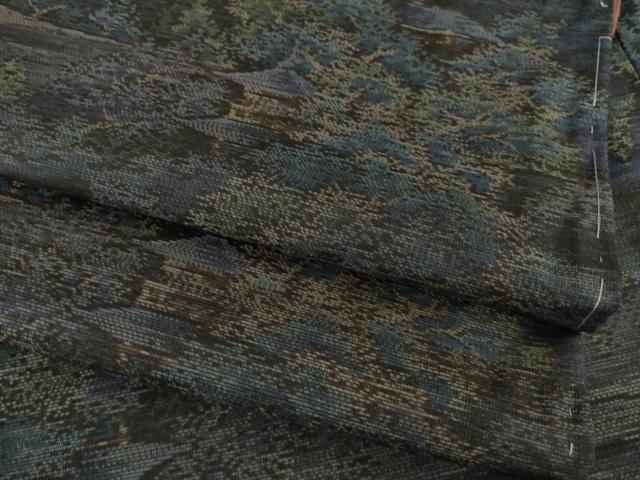 平和屋着物●本場大島紬　カタス9マルキ　風景文　黒地　正絹　逸品　AAAZ5000ck