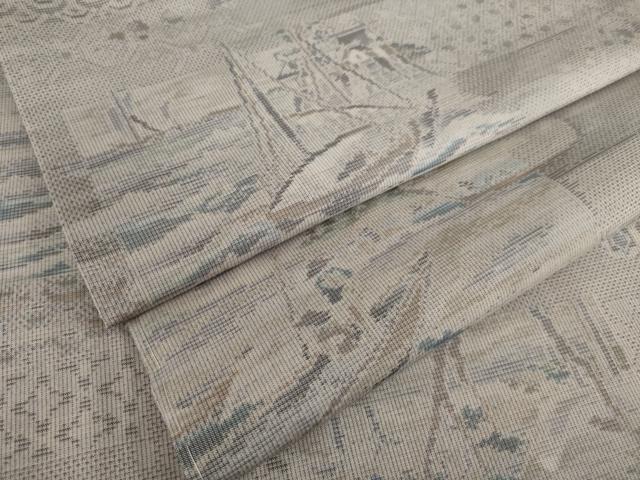 平和屋着物●本場大島紬　白大島　カタス7マルキ　総絣　帆掛け船　やまと金ラベル　正絹　逸品　AAAZ5008ck