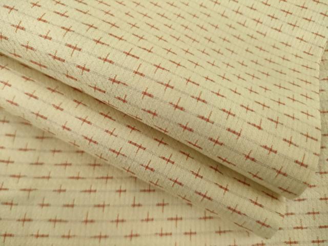 平和屋着物●上質な紬　十字絣　正絹　逸品　AAAZ5017ck