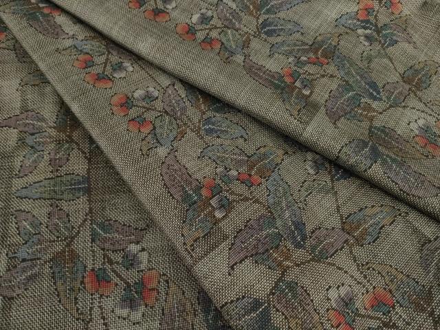 平和屋着物●本場大島紬　カタス9マルキ　花蔦草間道　正絹　逸品　AAAZ5023ck
