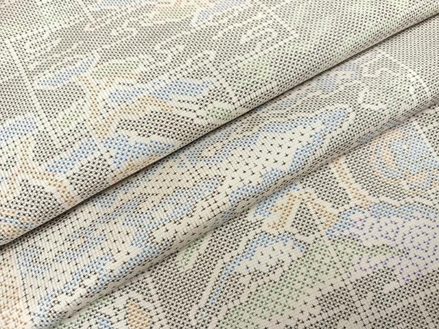 平和屋着物●本場大島紬　白大島　一元絣　松　正絹　逸品　未使用　AAAZ5059ph