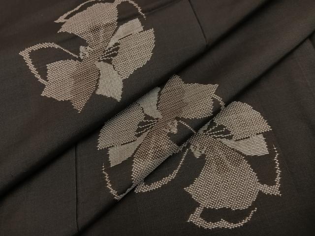 平和屋着物●本場大島紬　地空　カタス９マルキ　舞花文　正絹　逸品　AAAZ5061ph