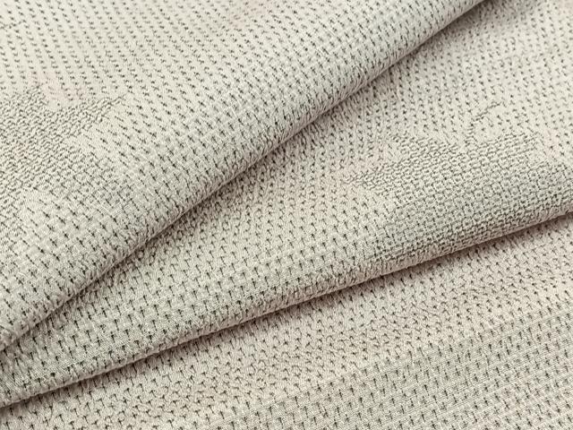 平和屋着物▽本塩沢　単衣　110亀甲　舞葉文　正絹　逸品　AAAZ5695jh