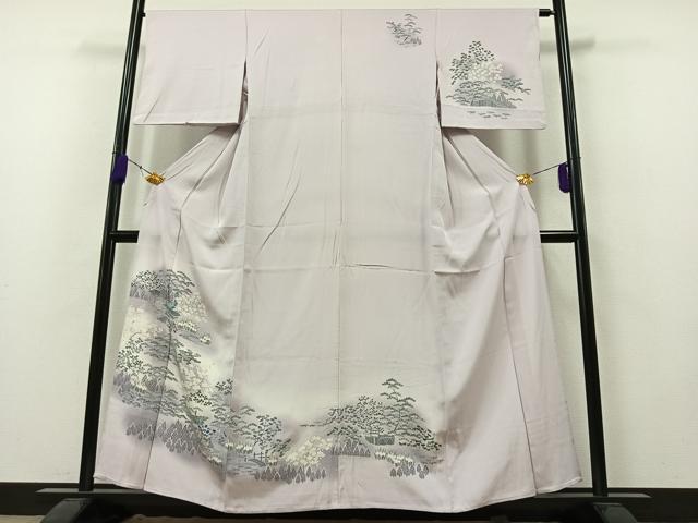 平和屋着物▽訪問着　単衣　風景文　暈し染め　正絹　逸品　AAAZ5699jh