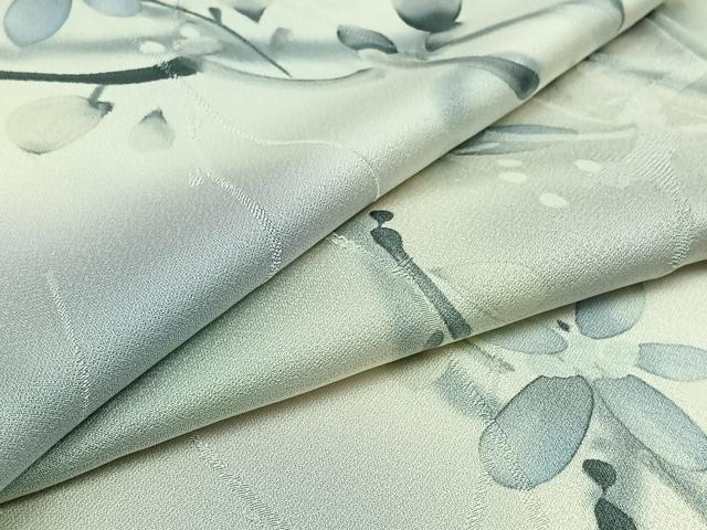 平和屋着物▽上質な小紋　単衣　手描き　枝花文　暈し染め　正絹　逸品　AAAZ5705jh