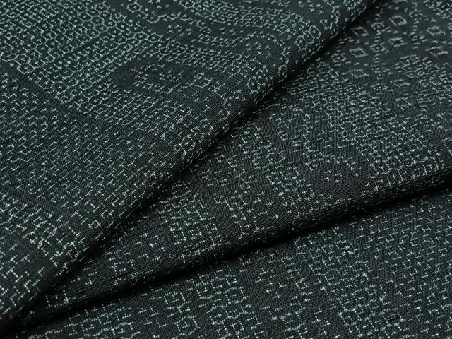 平和屋着物▽上質な紬　単衣　80亀甲　壺垂れ花文　正絹　逸品　AAAZ5715jh