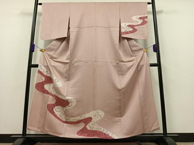 平和屋着物▽訪問着　単衣　絞り　正絹　逸品　AAAZ5717jh