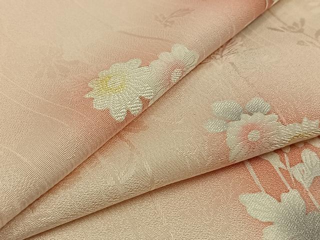 平和屋着物▽上質な小紋　単衣　草花文　暈し染め　正絹　逸品　AAAZ5718jh