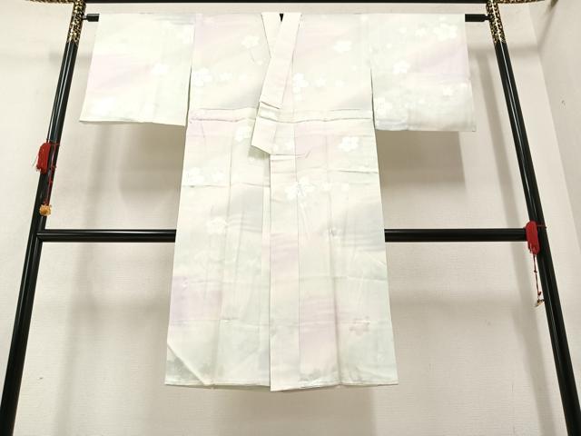 平和屋着物●長襦袢　無双仕立て　桜地紋　暈し染め　正絹　逸品　AAAZ6802ph