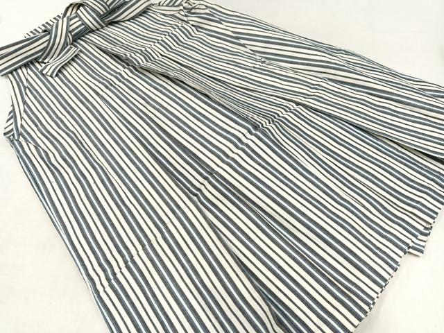 平和屋着物●男性　馬乗り袴　縞　正絹　逸品　AAAZ6819ph