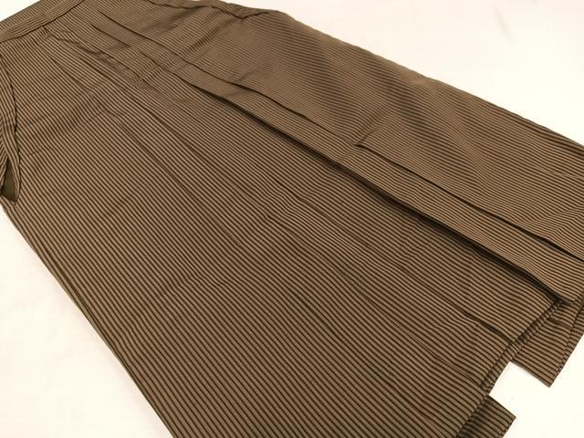 平和屋着物●男性　馬乗り袴　縞　正絹　逸品　AAAZ6827ph