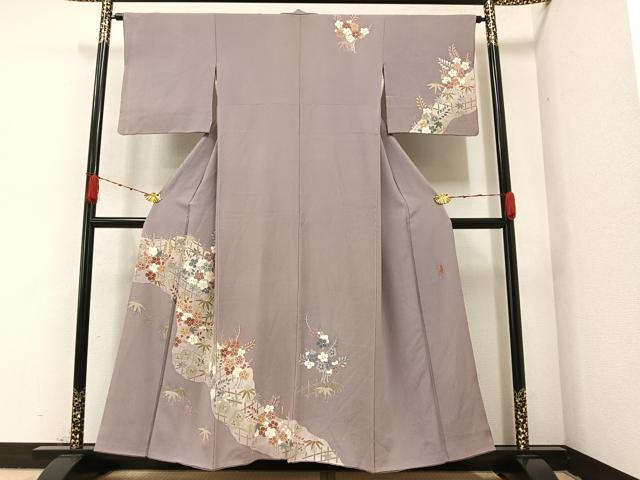 平和屋着物●訪問着　友禅　作家物　松竹梅　金彩　正絹　逸品　AAAZ6853ph