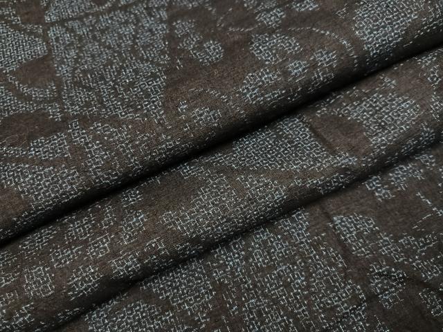 平和屋着物●本場結城紬　重要無形文化財　100亀甲　草花文　正絹　逸品　未使用　AAAZ6860ph