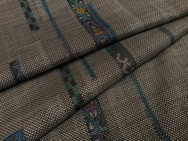 平和屋着物●本場大島紬　カタス７マルキ　蔦の葉文　間道　さが美扱い　正絹　逸品　AAAZ6877ph