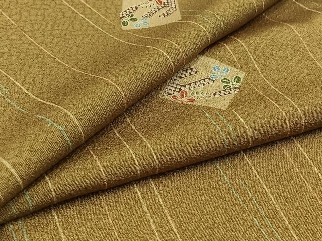 平和屋着物▽小紋　単衣　花菱文　さんび謹製　洗える着物　AAAZ7121jh