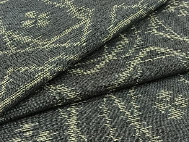 平和屋着物▽上質な紬　単衣　亀甲花文　三越扱い　正絹　逸品　AAAZ7141jh