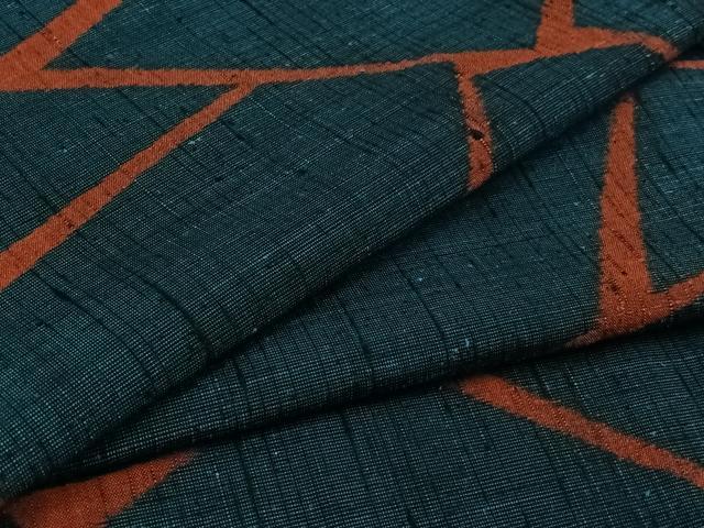 平和屋着物▽上質な紬　単衣　切嵌文　正絹　逸品　未使用　AAAZ7142jh