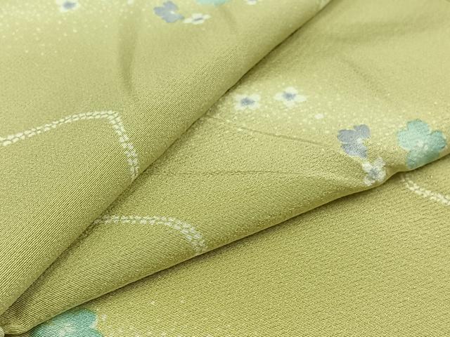 平和屋着物▽上質な小紋　単衣　舞花文　暈し染め　正絹　逸品　AAAZ7150jh