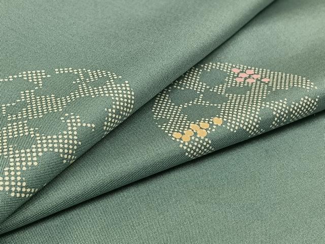 平和屋着物▽本場染大島紬　単衣　花丸文　正絹　逸品　AAAZ7152jh