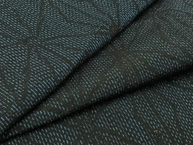 平和屋着物▽上質な紬　単衣　麻の葉文　正絹　逸品　AAAZ7153jh