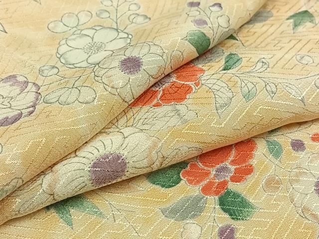 平和屋着物▽上質な小紋　単衣　草花文　暈し染め　正絹　逸品　AAAZ7157jh