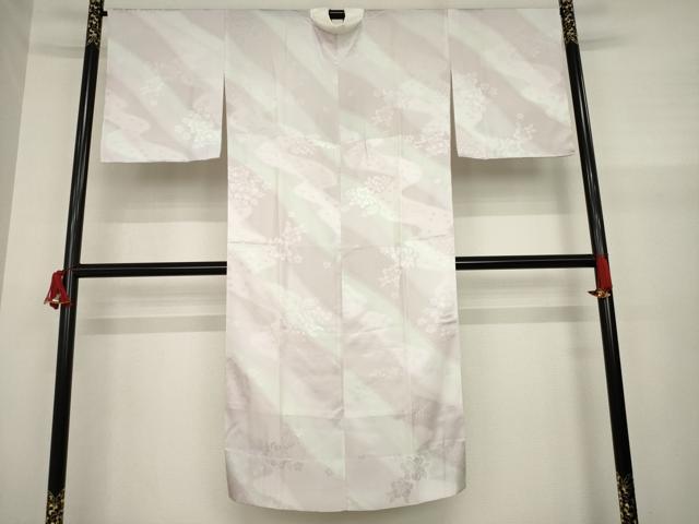 平和屋着物●長襦袢　無双仕立て　流水花地紋　正絹　逸品　AAAZ7175ck