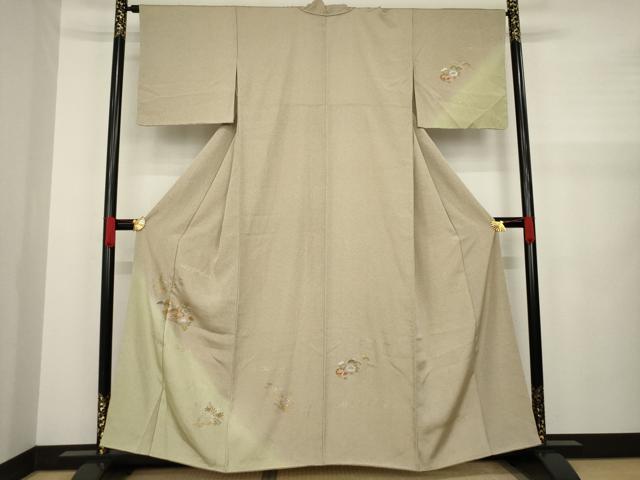 平和屋着物●訪問着　地紙花文　暈し染め　金銀彩　正絹　逸品　AAAZ7206ck