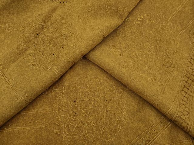 平和屋着物●上質な小紋　中国三大刺繍　汕頭刺繍　スワトウ刺繍　流水花文　正絹　逸品　AAAZ7223ck