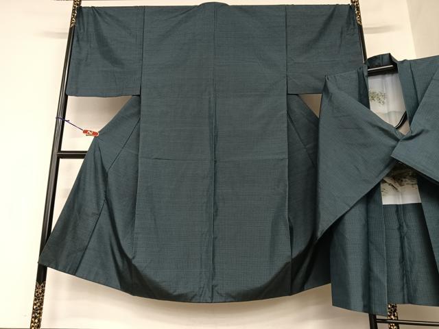 平和屋着物●男性　本場大島紬　アンサンブル　格子　正絹　逸品　AAAZ7286zg