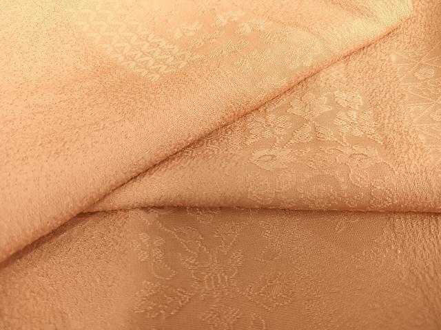 平和屋着物●上質な色無地　色紙草花地紋　ときがら茶色　正絹　逸品　AAAZ7293zg