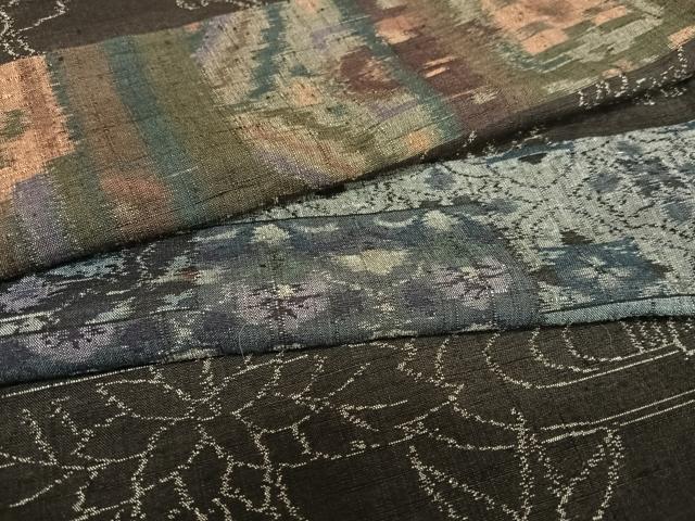 平和屋着物●小千谷紬　百柄　正絹　逸品　AAAZ7295zg