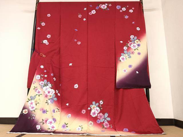 平和屋着物●豪華振袖　舞花文　暈し染め　仮絵羽　逸品　未使用　AAAZ7308zg