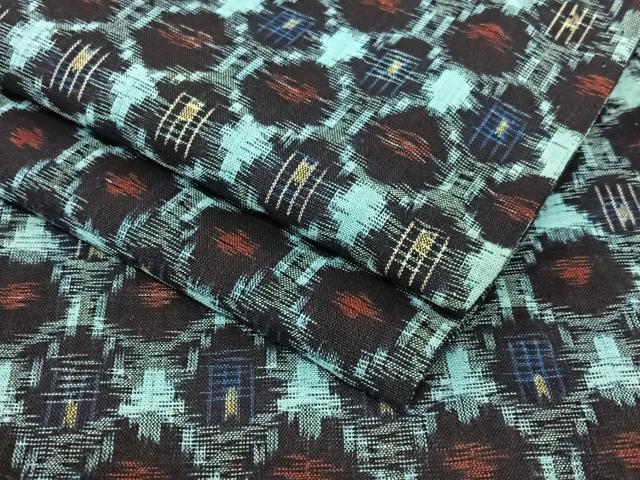 平和屋着物●備後絣　単衣　花亀甲文　正絹　逸品　AAAZ7323zg