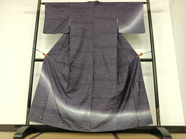 平和屋着物●本場染大島紬　訪問着　草木小紋　雪華　正絹　逸品　AAAZ7375zg