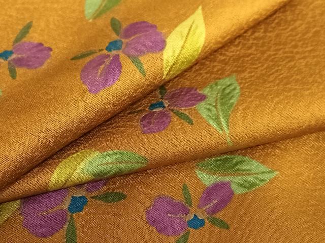 平和屋着物●上質な小紋　草花文　正絹　逸品　AAAZ7380zg