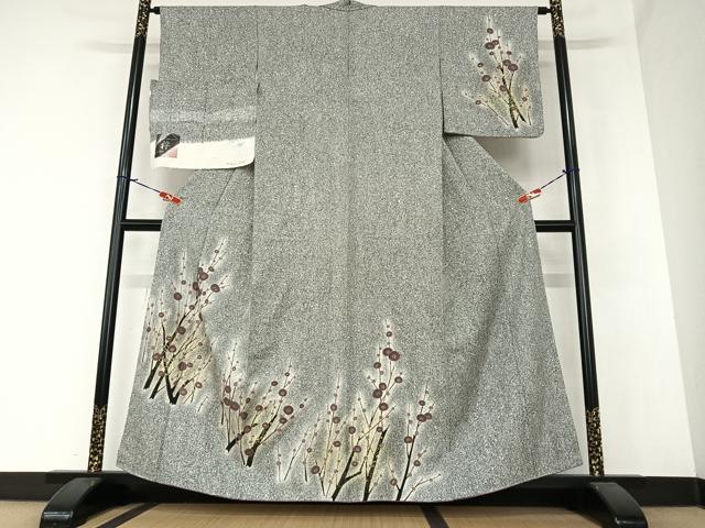 平和屋着物●訪問着　粋　槍梅　暈し染め　金彩　反端付き　正絹　逸品　AAAZ7399zg