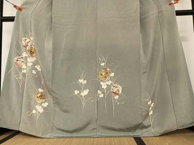 平和屋着物○銀座きしや 訪問着 雪輪重ね花文 金彩 鬼