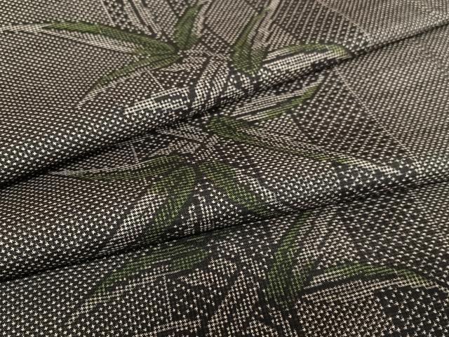 平和屋着物●本場大島紬　泥染　一元絣　笹竹文　正絹　逸品　AAAZ7472zg