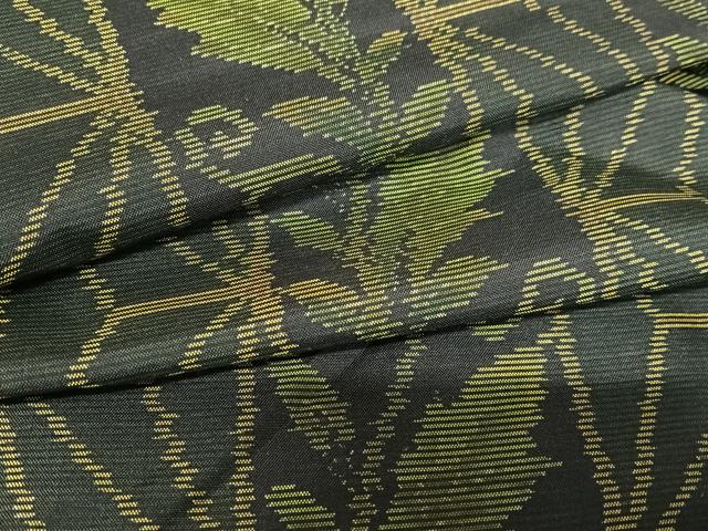 平和屋着物●本場大島紬　蔦の葉文　麻の葉文様　正絹　逸品　AAAZ7477zg