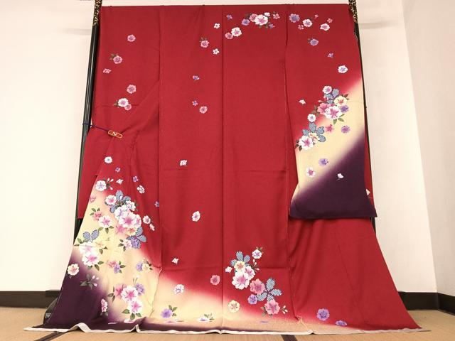 平和屋着物●豪華振袖　舞花文　暈し染め　仮絵羽　逸品　未使用　AAAZ7526zg